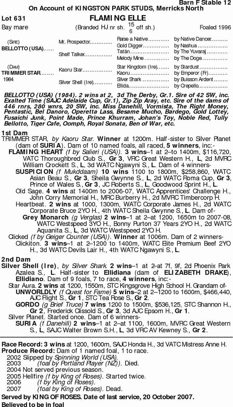 Flaming Elle Thoroughbred Horse Profile - Next Race, Form, Stats, News ...