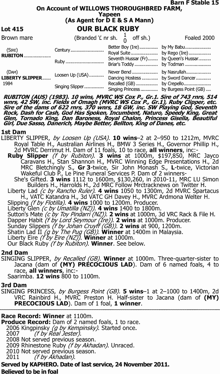 Our Black Ruby Thoroughbred Horse Profile - Next Race, Form, Stats ...