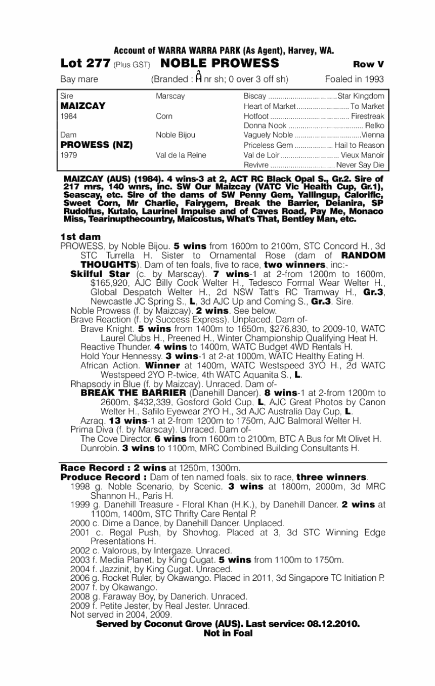 Noble Prowess Thoroughbred Horse Profile - Next Race, Form, Stats, News, Breeding | Racing and ...