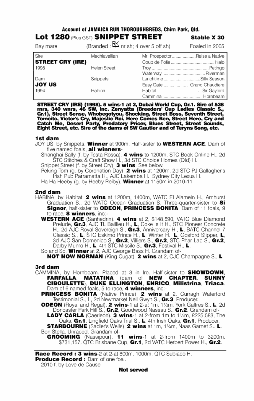 Snippet Street Thoroughbred Horse Profile - Next Race, Form, Stats ...