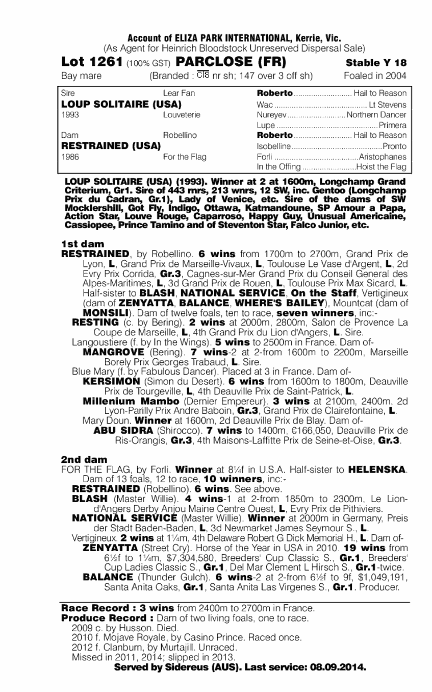 Parclose Thoroughbred Horse Profile - Next Race, Form, Stats, News, Breeding | Sky Racing World ...